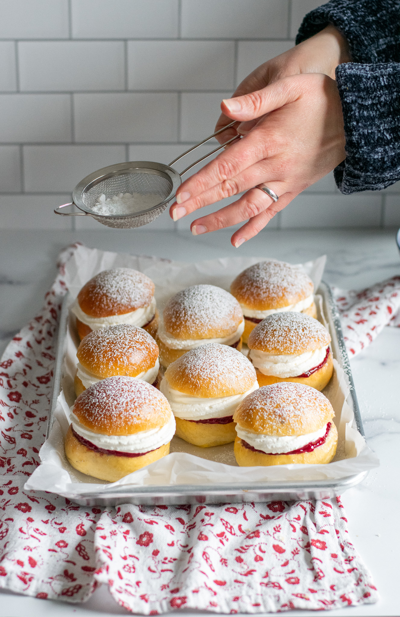 Norwegian Fastelavnsboller (Buns with Jam and Cream) - Skandibaking